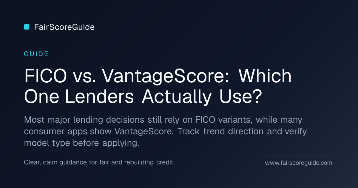 FICO vs. VantageScore: Which One Lenders Actually Use? | FairScoreGuide